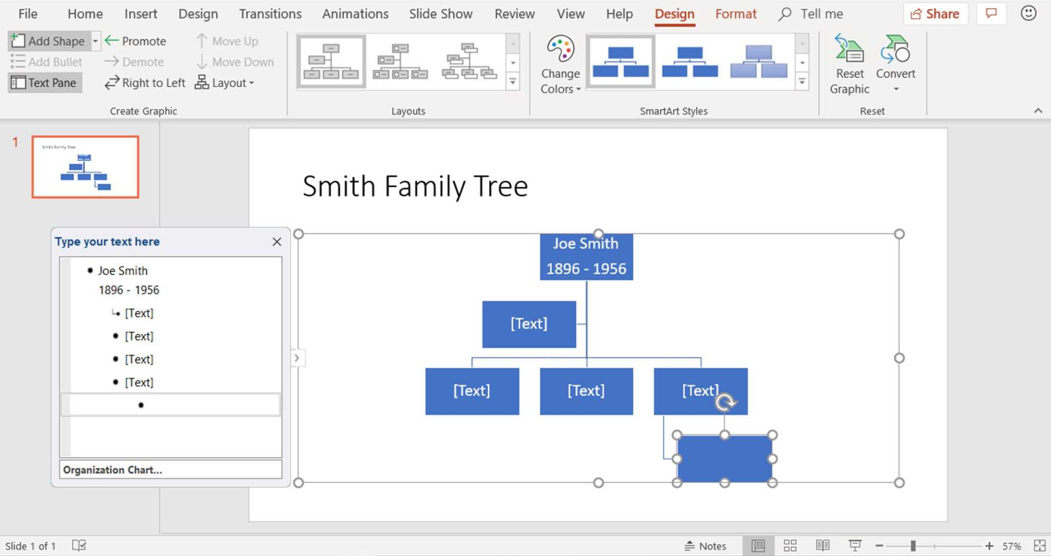 Create Family Trees Using Powerpoint Organization Chart Throughout ...