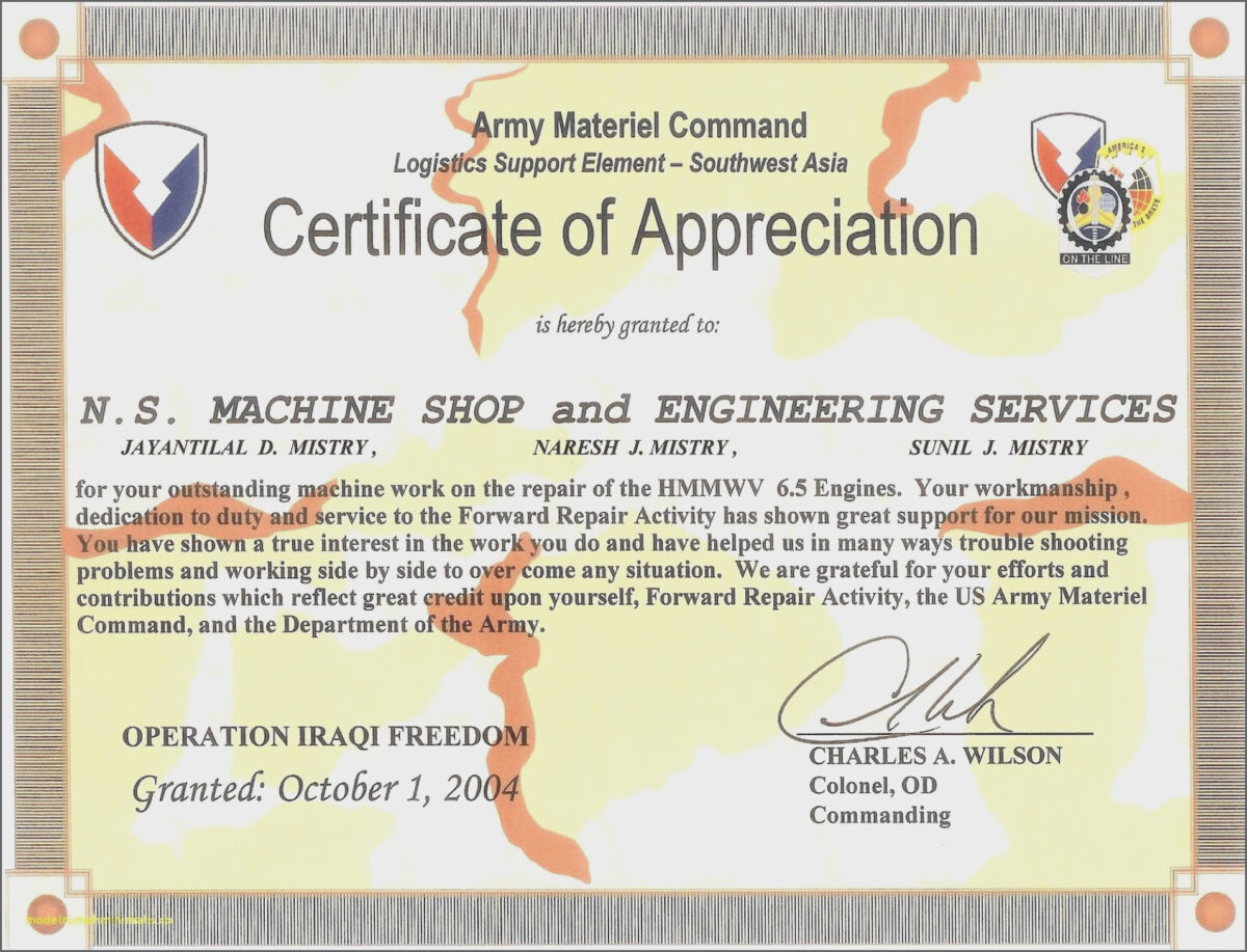 Template For Army Certificate Of Appreciation Templates Regarding Army ... Template For Army Certificate Of Appreciation Templates Regarding Army ...